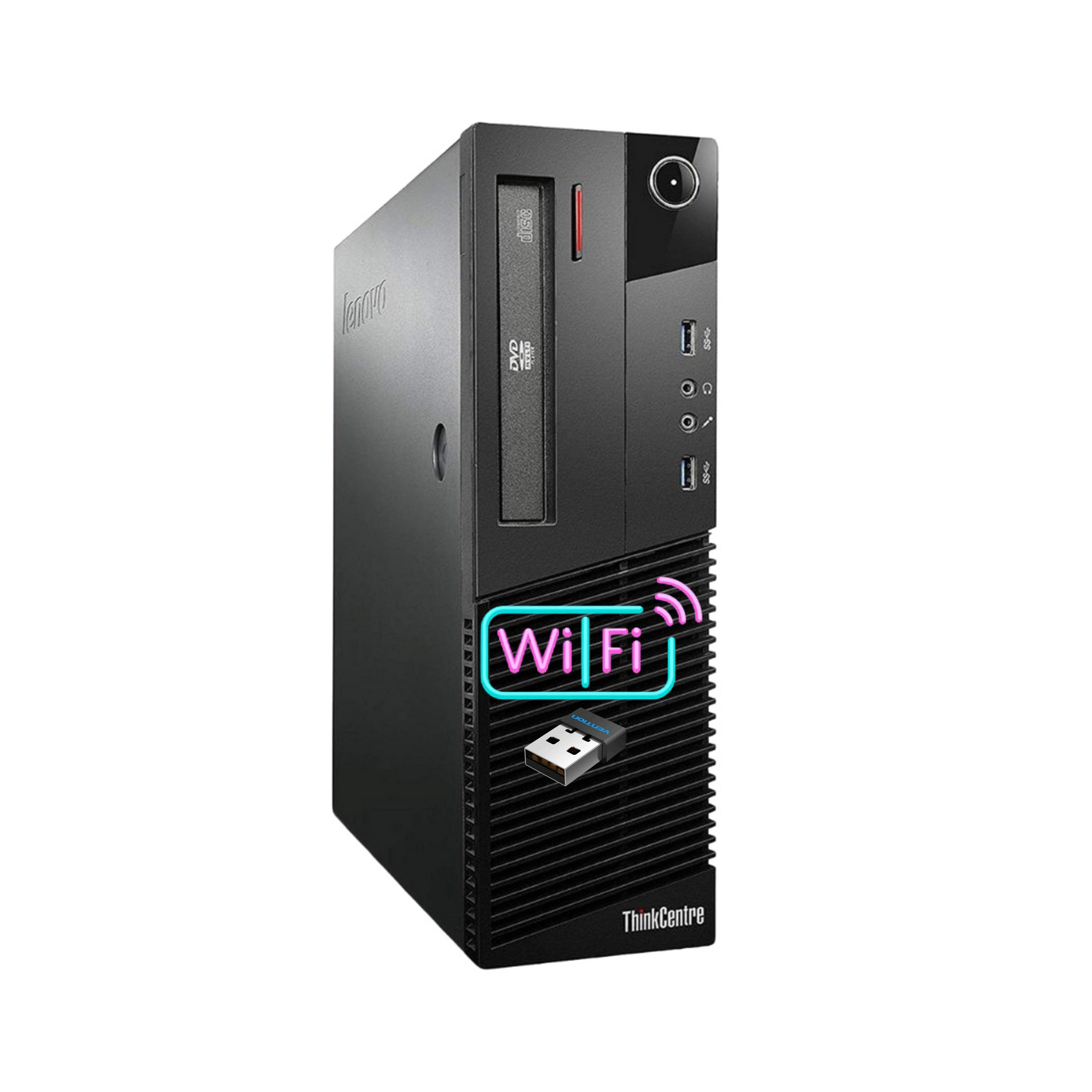 Lenovo ThinkCentre M82 SFF i3-3220 8GB RAM 256GB SSD DVD-RW Wi-Fi Wind ...